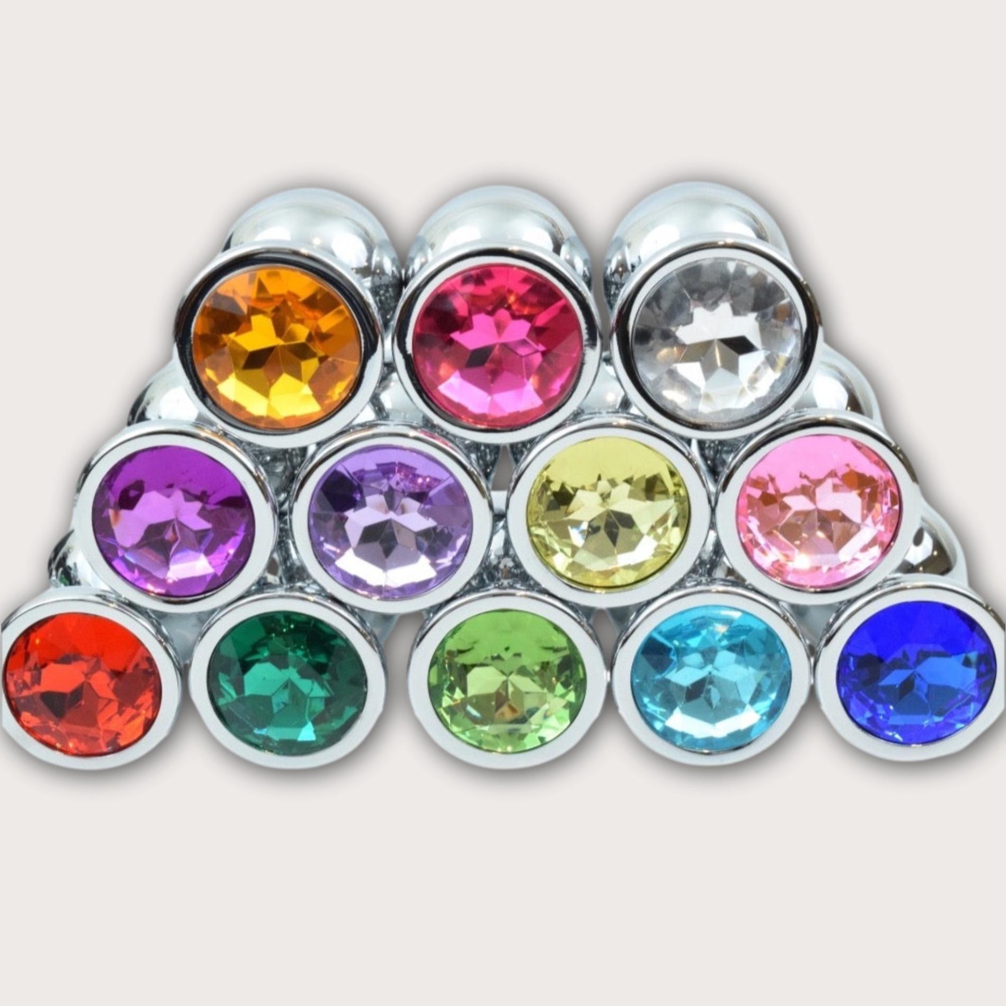 Round Shaped Silver Jewel Butt Plugs – Indulge